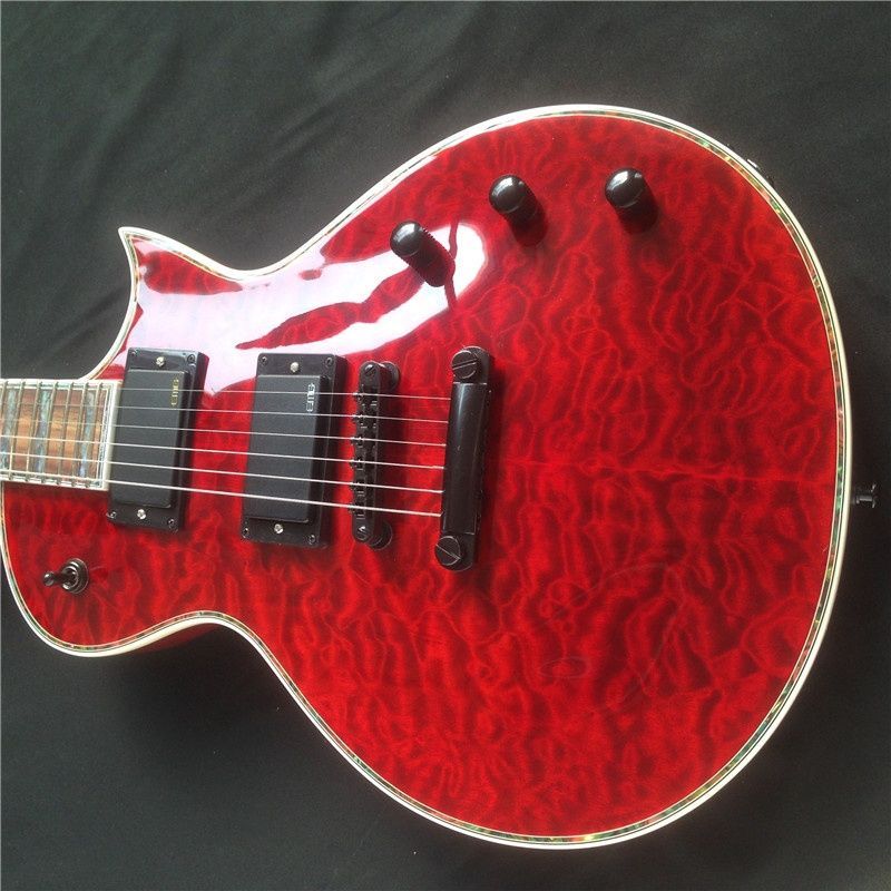 RED Clouds Striped EMG Pickups Electric Guitar