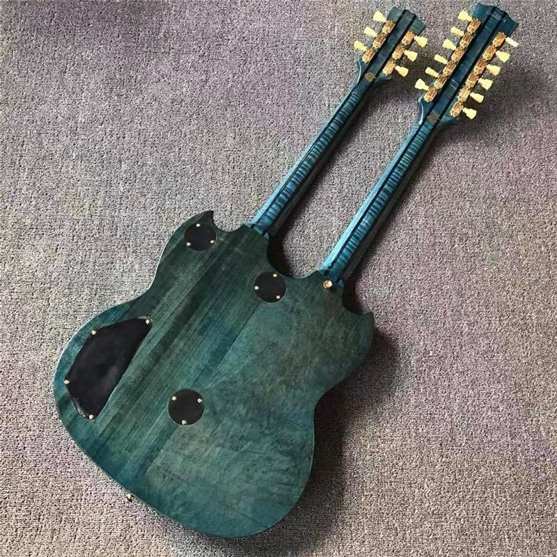 Double Neck Electric Guitar in Blue