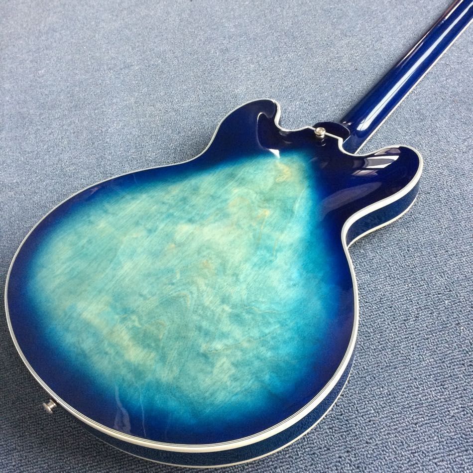 Blue 12 String Hollow Body Jazz Electric Guitar