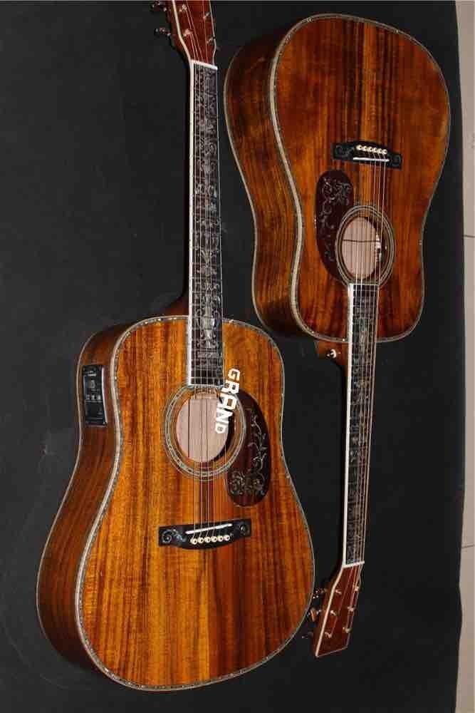 AAAA All Solid Koa Wood Dreadnought Body Martins D-45ak Acoustic ...