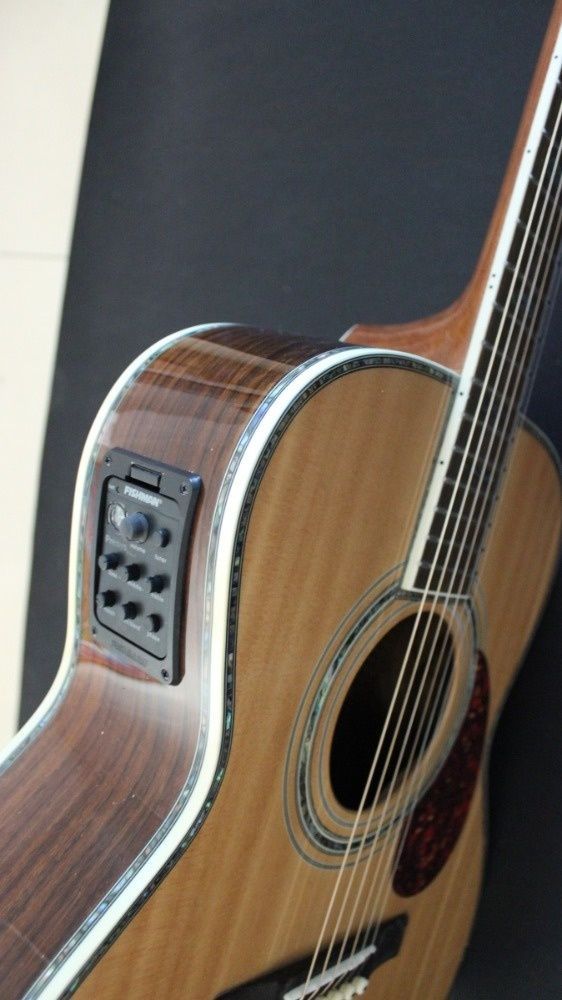 Round Body Classic OM-45 Acoustic Guitar Solid Top Guitar