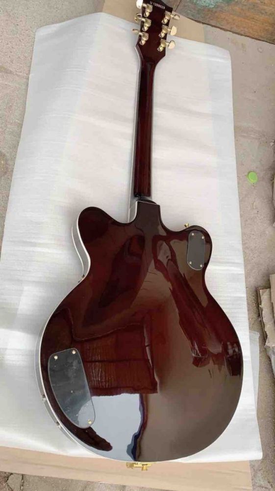 Manufacturer Custom Made Semi Hollow Jazz Electric Guitar Gold Hardware ...