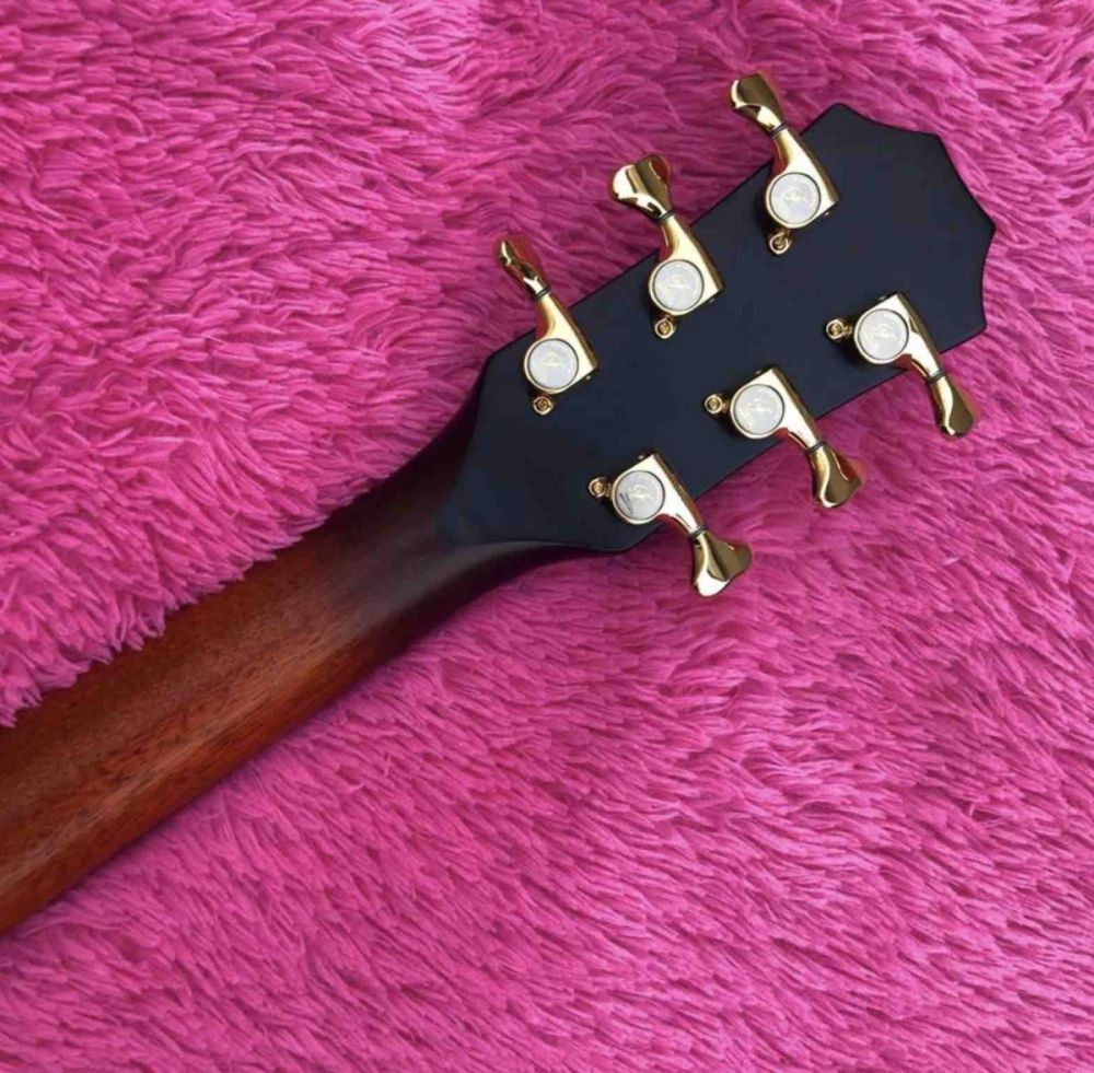 Matte 41 Inch Arm Rest Abalone Ebony Fingerboard Solid Spruce Electric ...