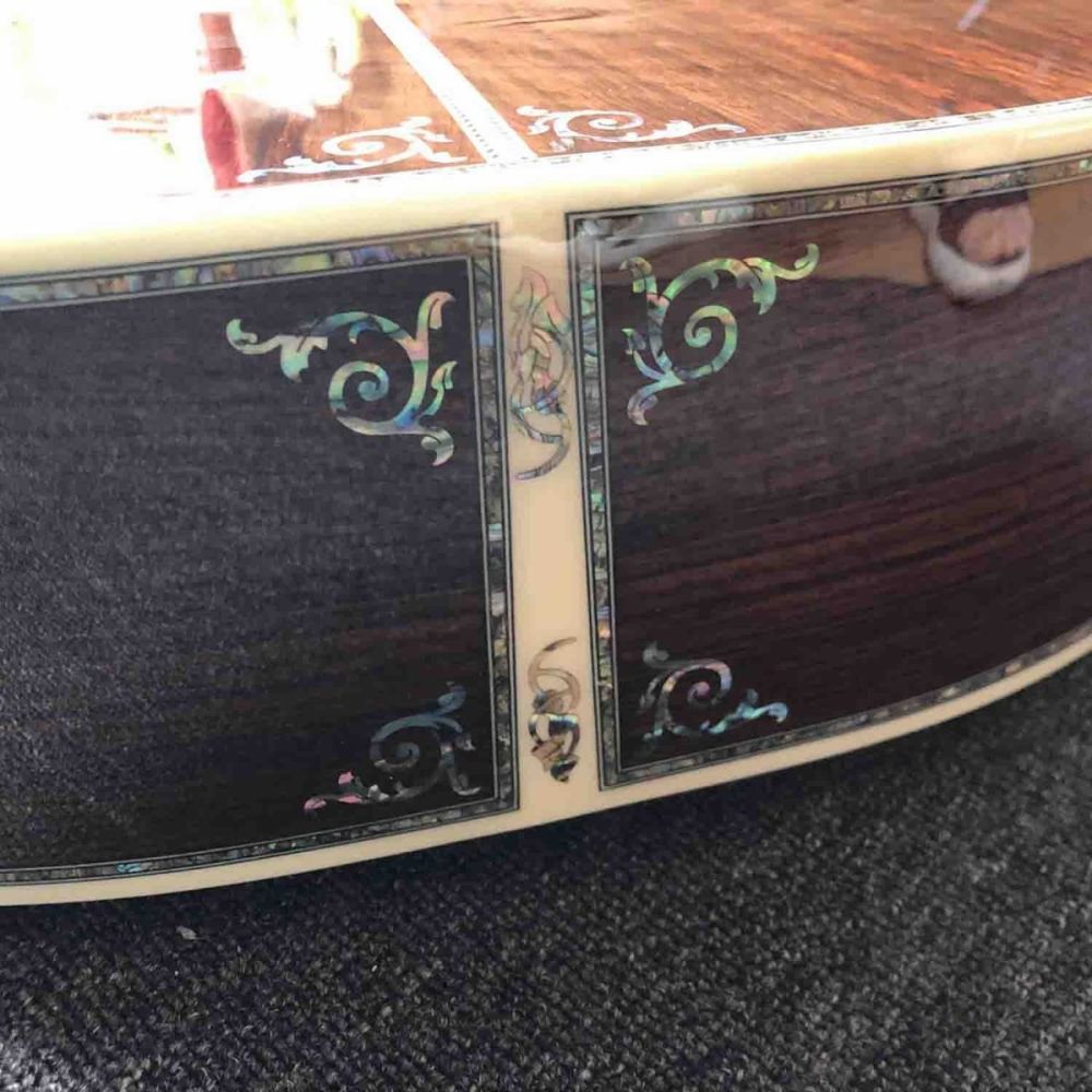 Custom Deluxe Real Abalone Binding Ebony Fingerboard Rosewood Back Side ...