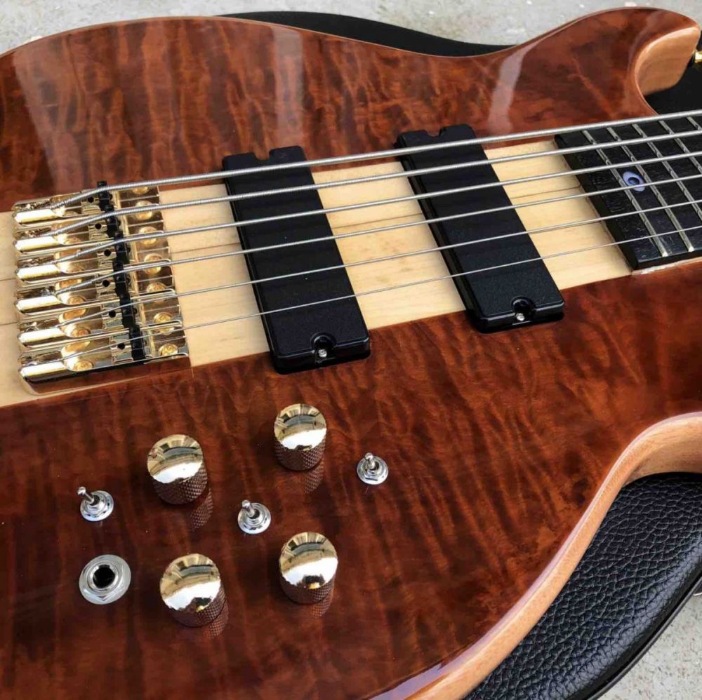 Custom Burst Maple Active Pickup 6 Strings Ebony Fingerboard Neck ...