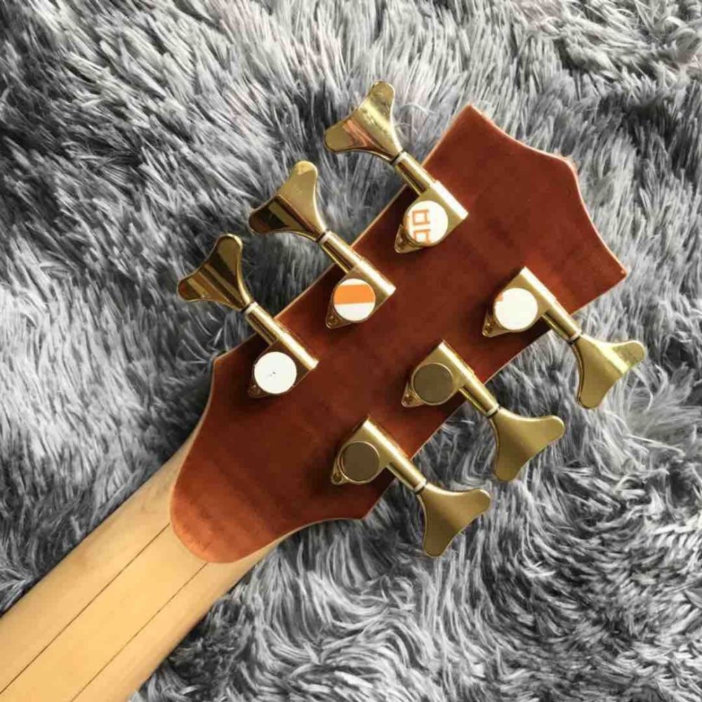 Custom Neck Through Body 6 Strings Electric Bass Guitar