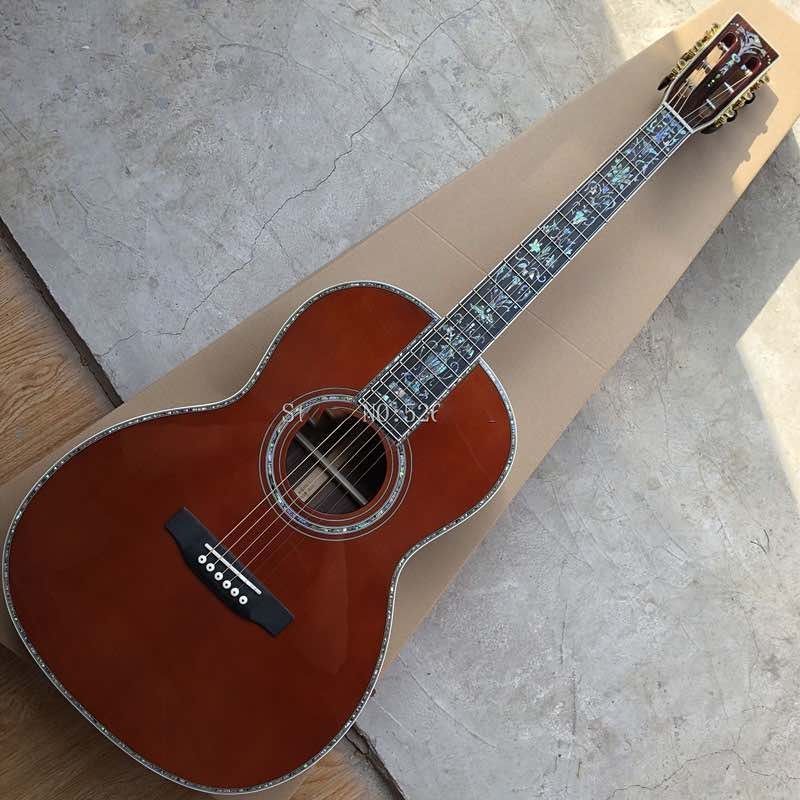 Custom 000 Series 39 Inch Acoustic Guitar Ebony Fingerboard Real ...