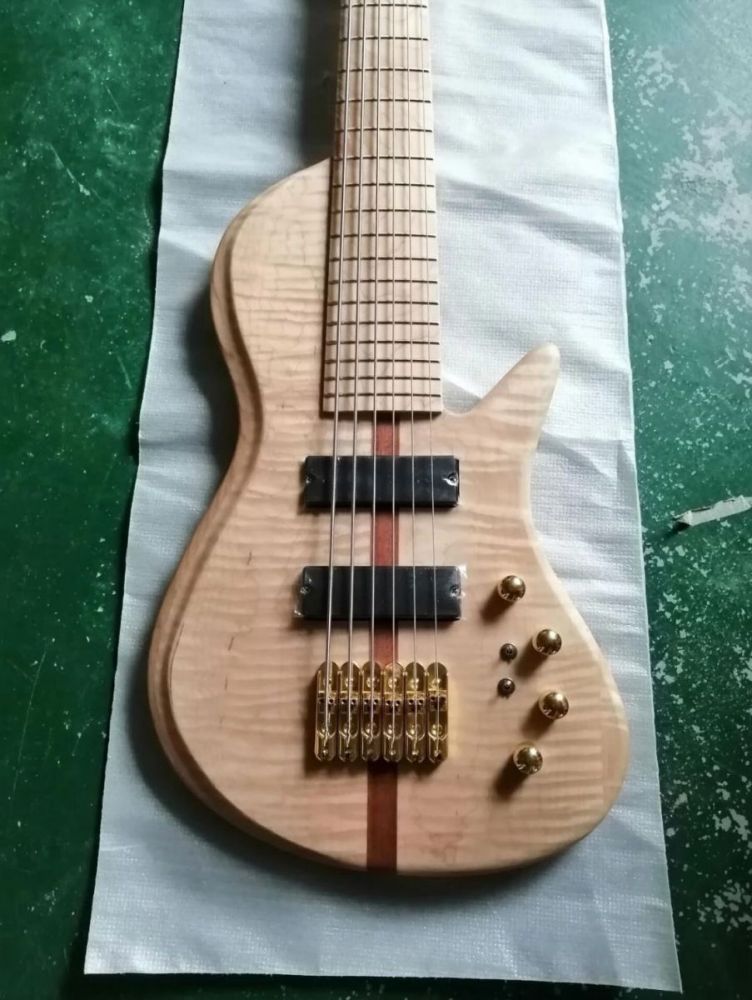 Custom Flamed Maple Top Neck Through Body 6 Strings 24 Frets Active ...