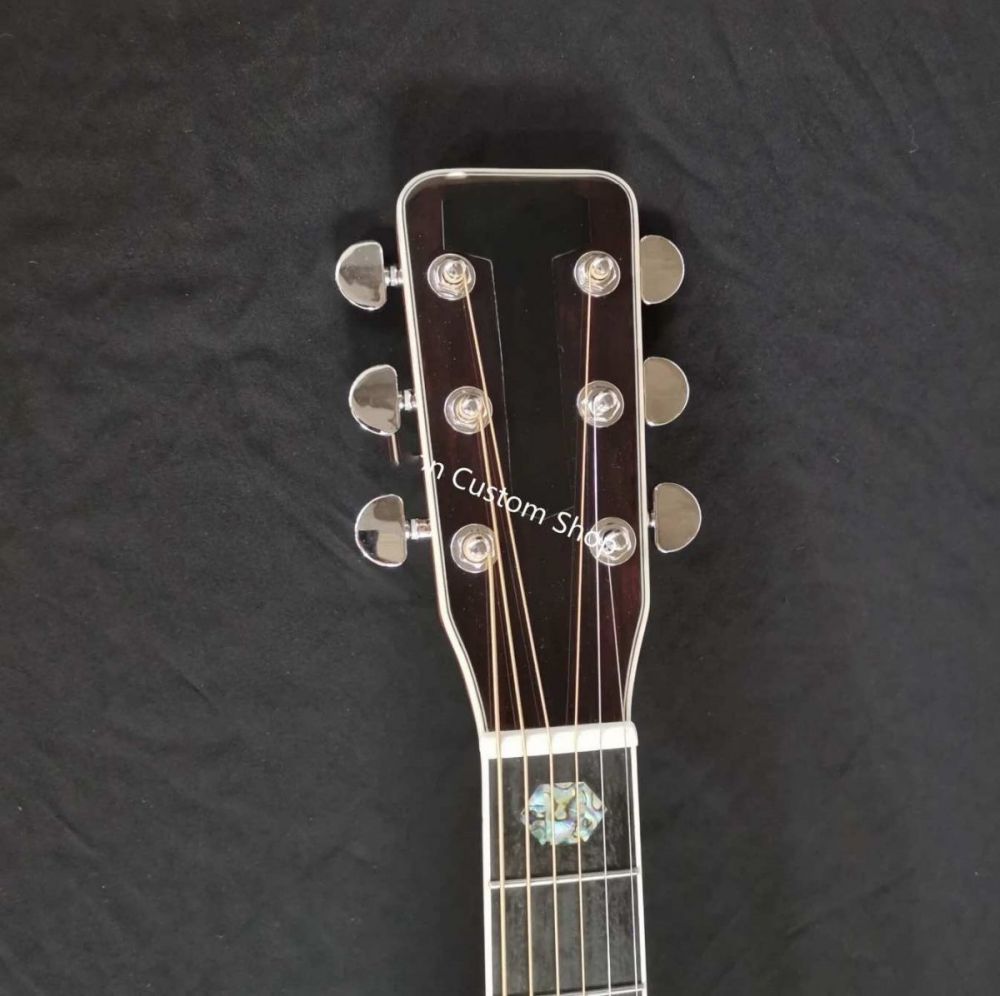 Custom AAAA All Solid Wood Round D Type Body Vintage Acoustic ...