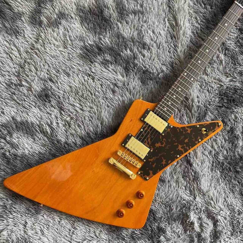 Custom Reissue Natural Explorer Electric Guitar with Gold Hardware and ...