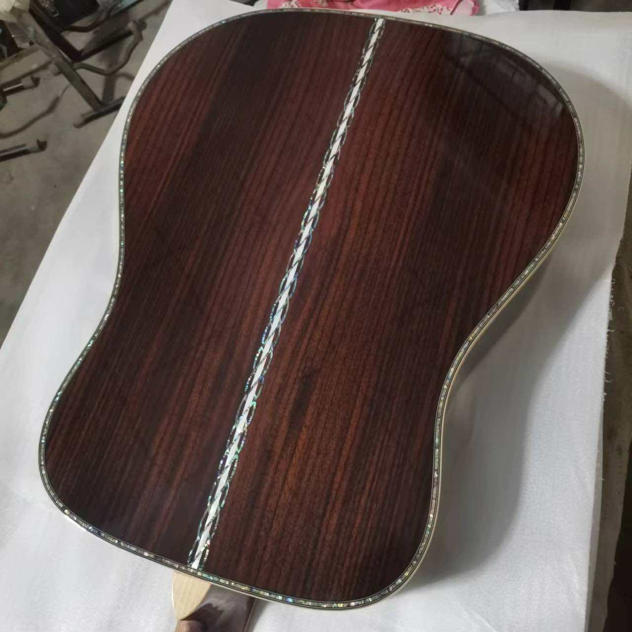 Custom Deluxe Abalone Binding AAAAA All Solid Wood Dreadnought Acoustic ...