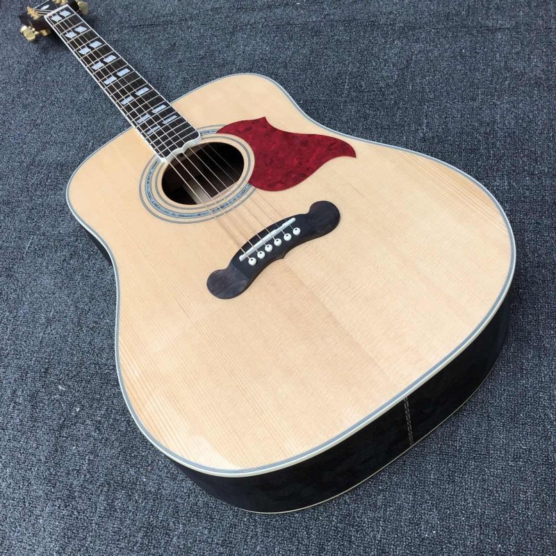 Custom round body songwriter studio deluxe acoustic guitar non-cutaway ...
