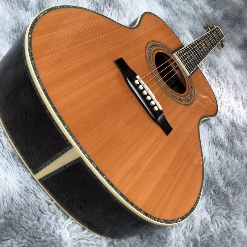Custom OM Body Ebony Fingerboard Solid Cedar Top Acoustic Guitar