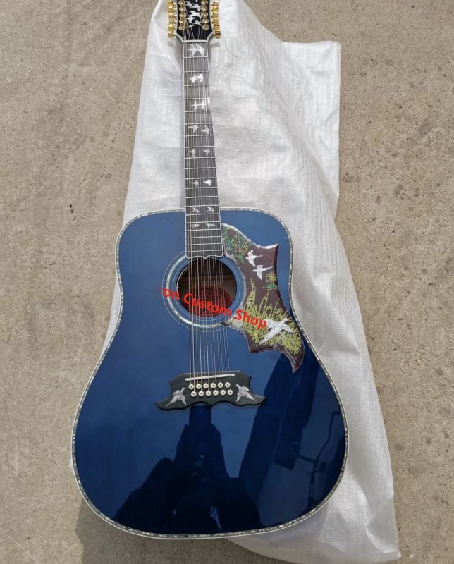 Custom 12 Strings Birds in Flight Viper Blue Custom Acoustic ...