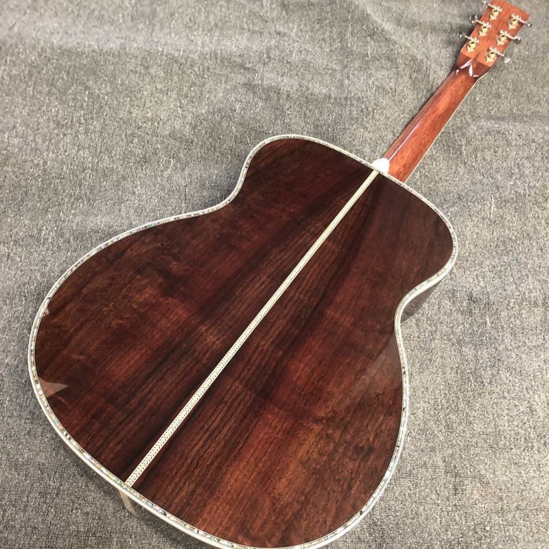 Custom Abalone Binding 40 Inch OM Body Solid Rosewood Back Side ...
