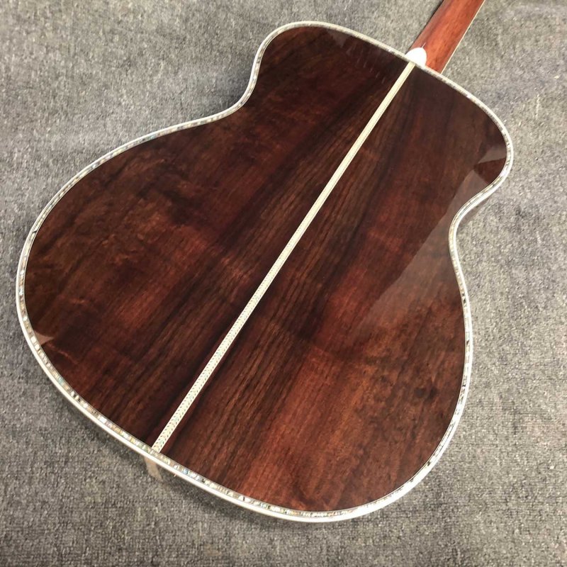 Custom Abalone Binding 40 Inch OM Body Solid Rosewood Back Side ...
