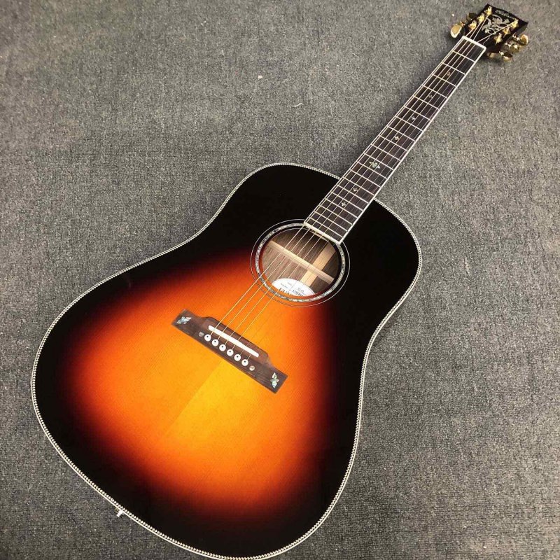 Custom 41 Inch J45 GB Style Acoustic Guitar with Fishbone Binding ...