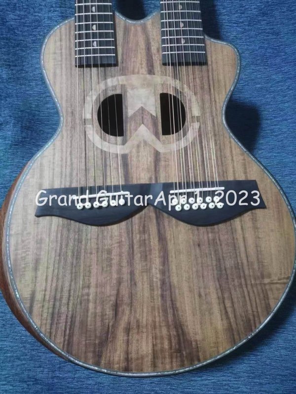 Solid KOA Back Side 6+12 Strings Acoustic Guitar in Matte Finishing ...