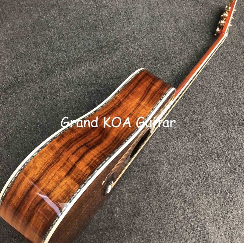 Custom Grand KOA Acoustic Guitar All Koa Wood Top Back Sides OOO 39 ...