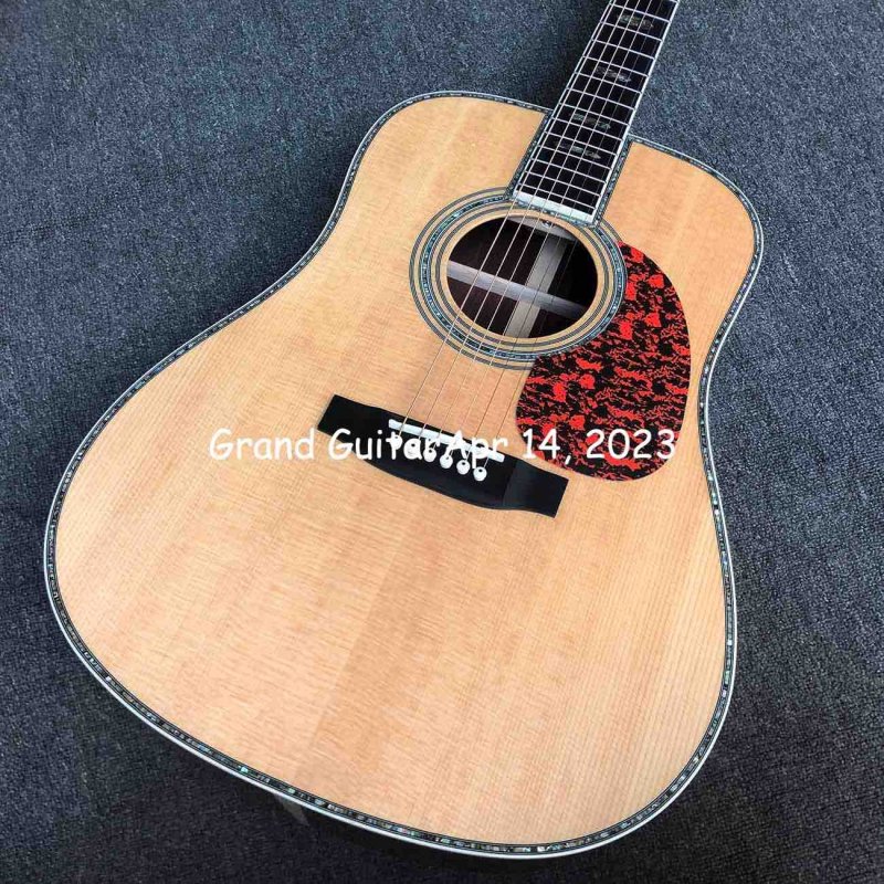Custom AAAAA 5A Solid Rosewood Back Side Acoustic Guitar Abalone Binding Dreadnought Guitar