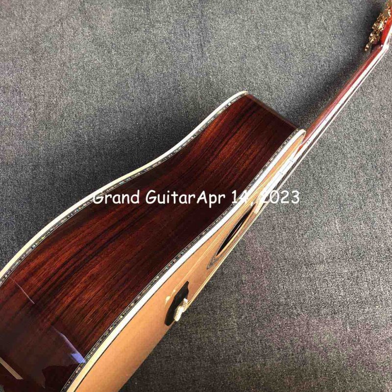 Custom AAAAA 5A Solid Rosewood Back Side Acoustic Guitar Abalone ...