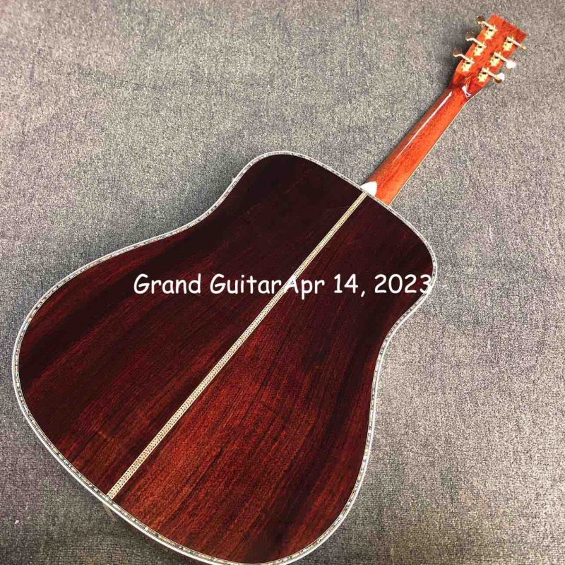 Custom AAAAA 5A Solid Rosewood Back Side Acoustic Guitar Abalone ...