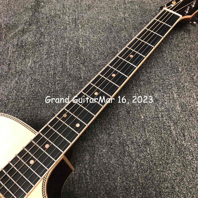 Custom Solid Spruce Top 40 inch OM Cutaway Body Herringbone Binding ...
