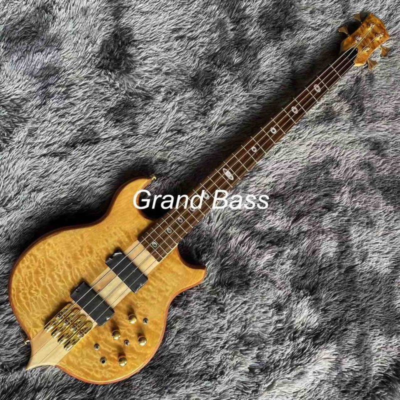Custom alembicstyle guitar bass Burst Maple Top 4 Strings Bass Guitar ...