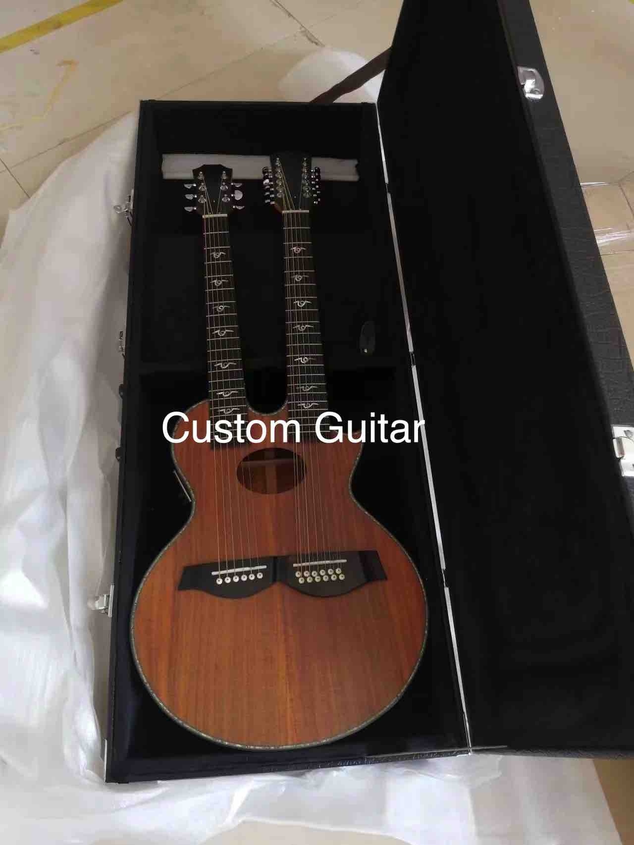 Custom 2023 Grand New 6+12 Strings Double Neck Acoustic Guitar Richie ...