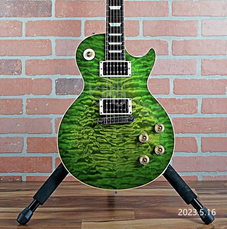 Custom GB Quilted Flamed Top Ripple HH Pickups Les Paul Style Electric ...