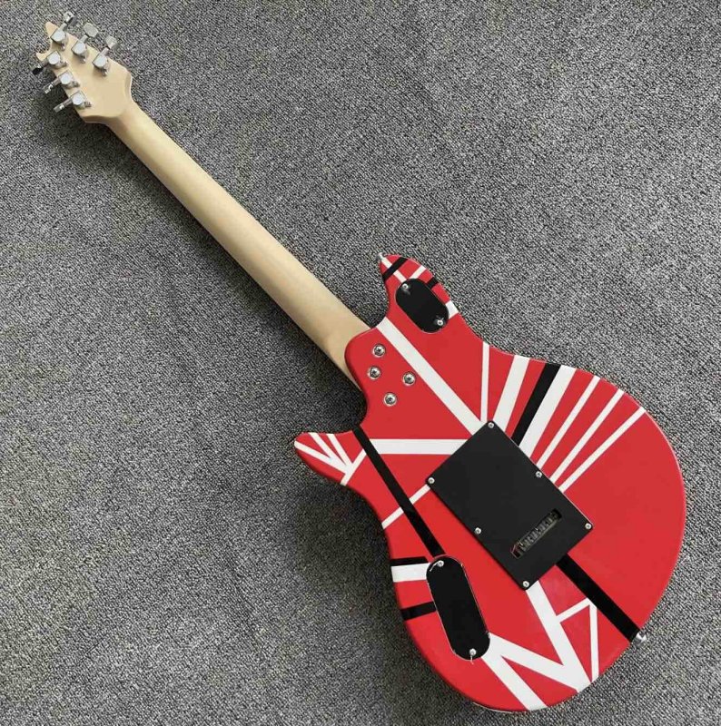 Custom Red and White Stripes Electric Guitar