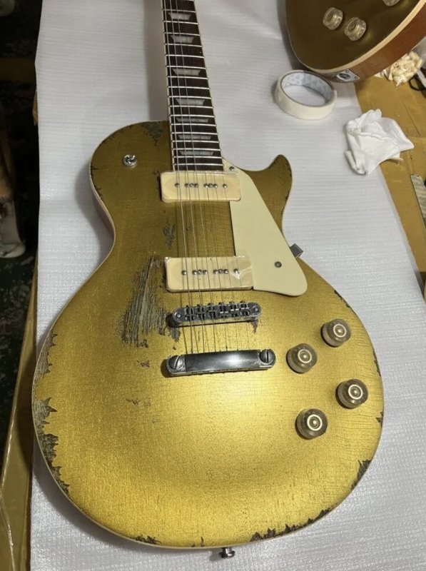 Custom GB Les Paul LP Style Electric Guitar with Mahogany Gold Body ...