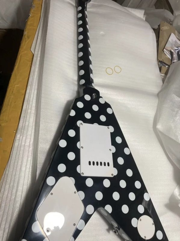 Custom Randy Rhoads Electric Guitar Solid Wood White Dot Glossy Finish ...