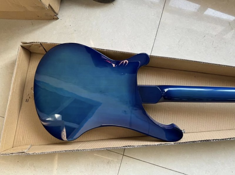Custom 4 Strings Electric Bass Guitar in Blue Color Mahogany Body And ...
