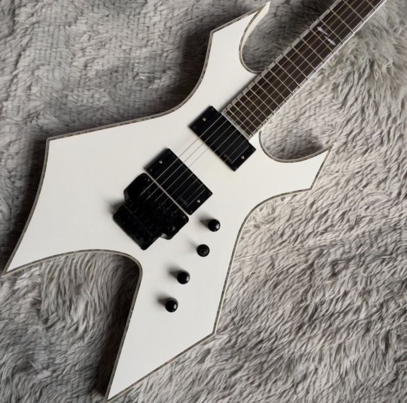 Custom BC RICH Mick Warlock Electric Guitar In White with Binding ...