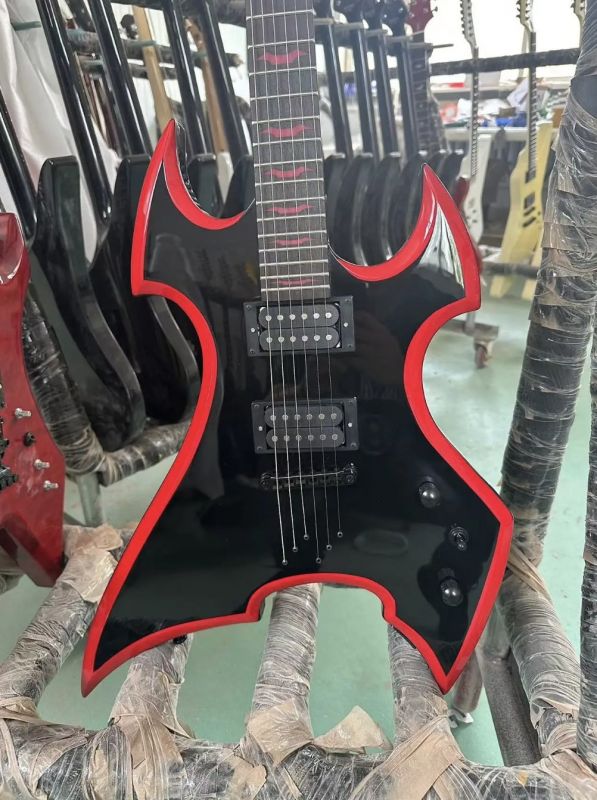 Customized high-end red binding B.C Rich Style electric guitar