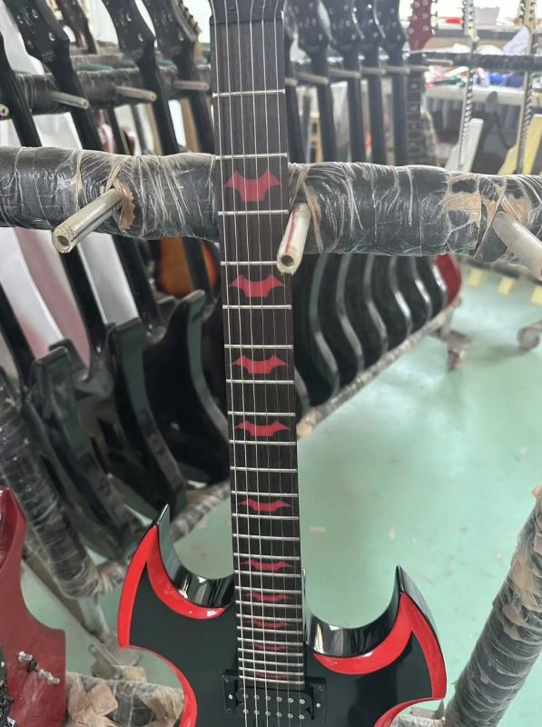 Customized high-end red binding B.C Rich Style electric guitar