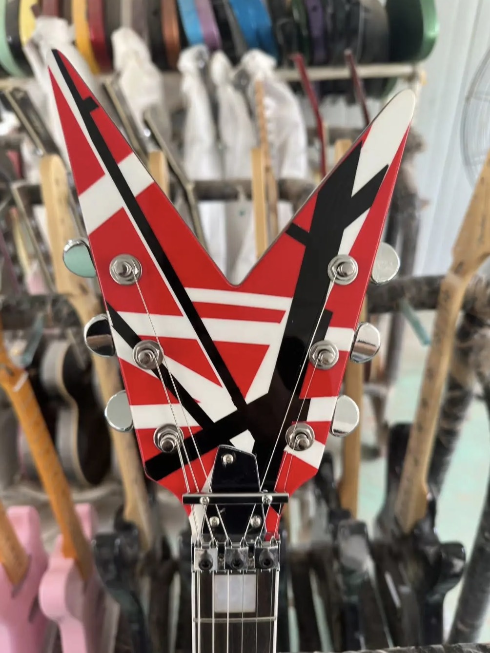 Custom Special Body Washburn Dimebag Darrell Red Black Stripes Electric ...