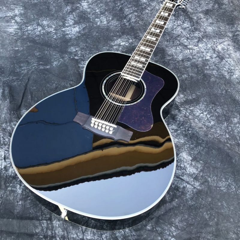 Custom 12 Strings Black 43" Solid Spruce Guild Style F50 Acoustic ...