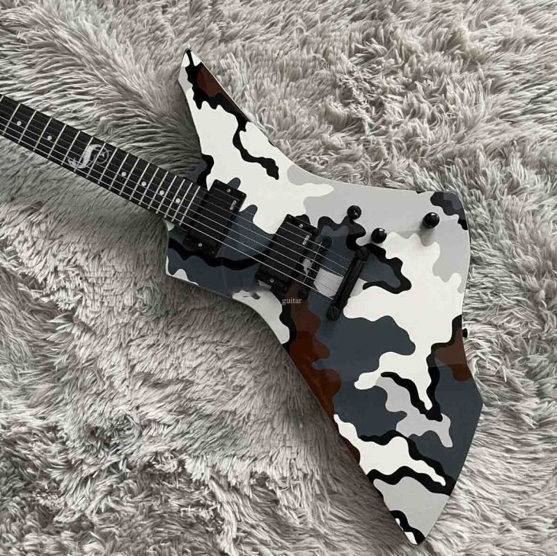 Custom Snake Byte James Hetfield Signature Camo Electric Guitar with 9V ...
