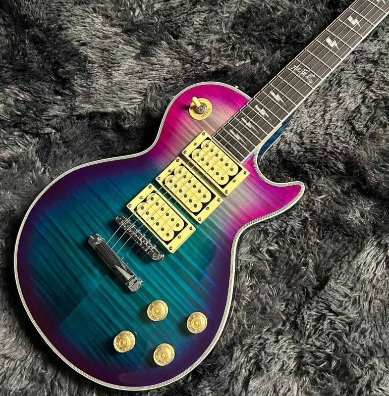 Custom Gibson Style Flamed Maple Top Ace Frehley Electric Guitar ...