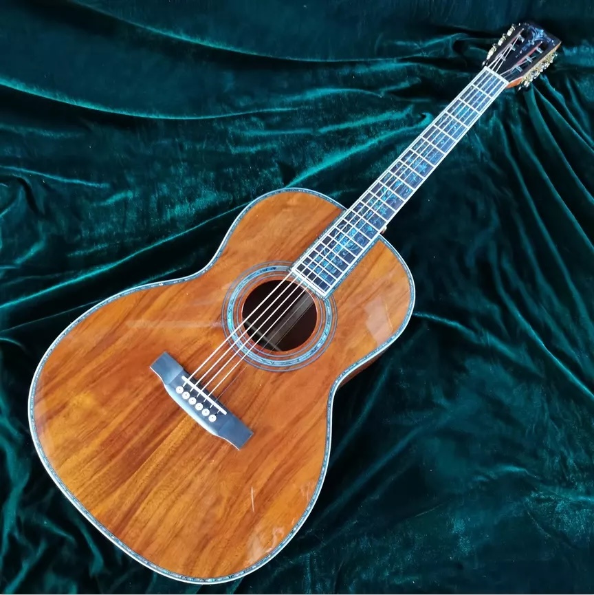 Custom Quality OOO 45 Style Acoustic Guitar with Abalone Binding Full ...