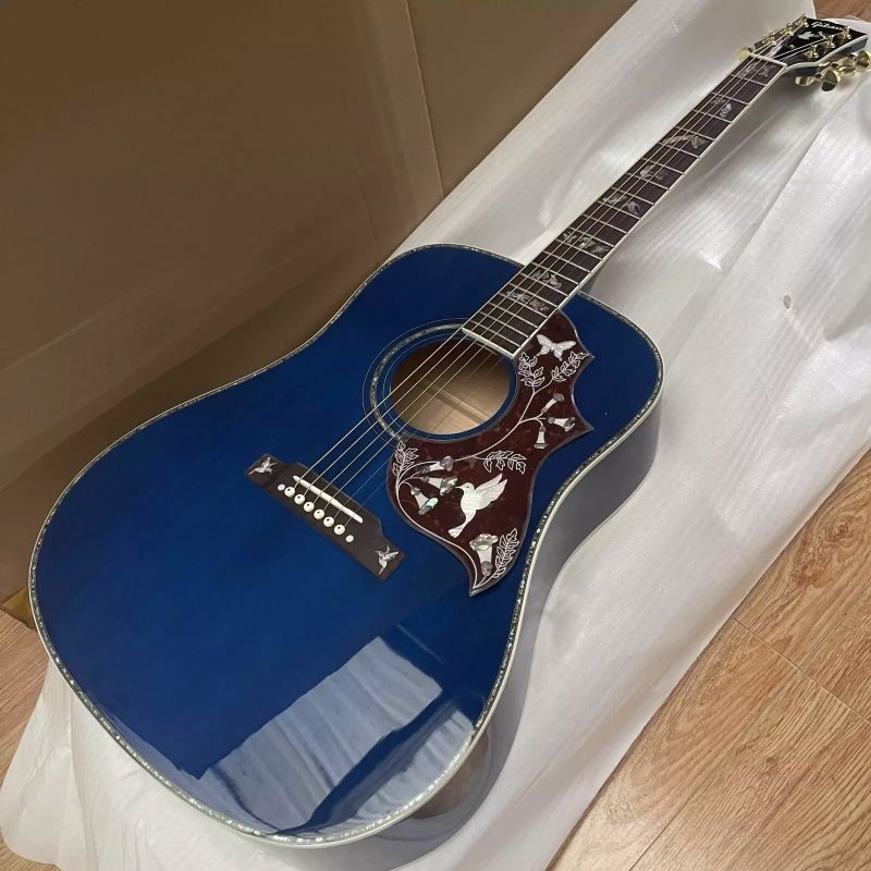 Custom Gibson Style Viper Blue Dove Acoustic Guitar 41 Inch Dreadnought ...