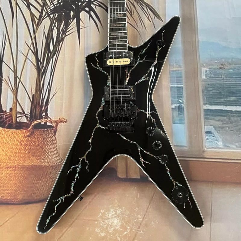 Custom Washburn Dean Body Style Electric Guitar with Tremolo bar HH Pickup