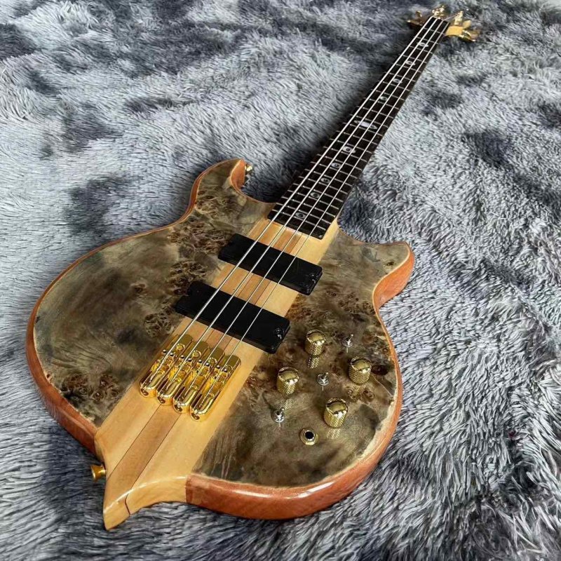 Custom Burst Maple Neck Through Body Alembic Style 4 Strings Electric ...