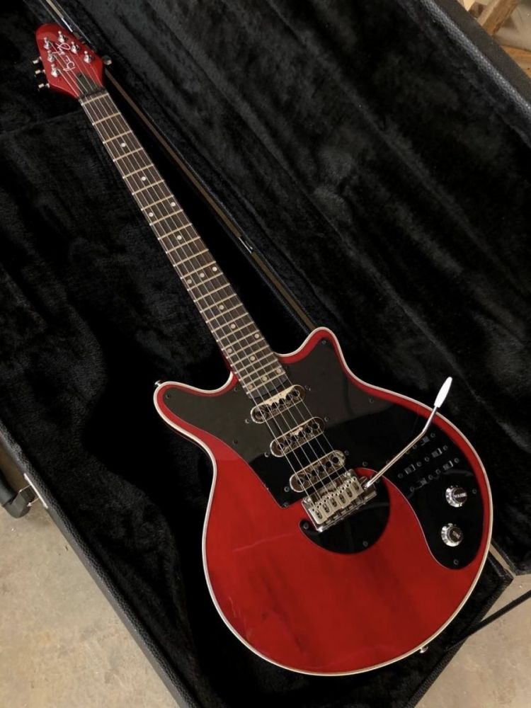 Custom Brian May Clear Red Color Electric Guitar 24 Frets 3 Burns Tri ...