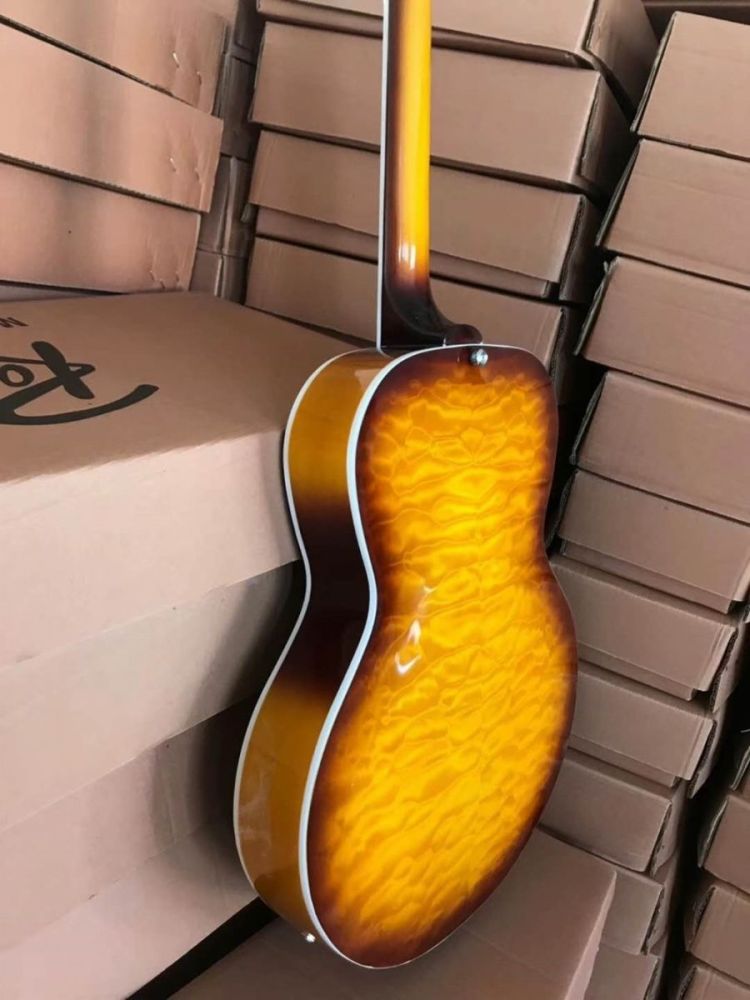 Custom Dobro Guitar with Sunburst Top Super Water Ripple Back Resonator ...