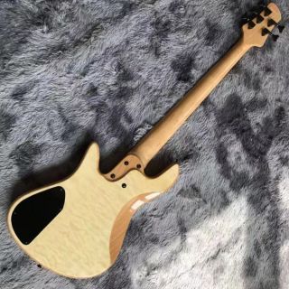Custom Natural Color Butter 5 Strings Mahogany Wood Bass Guitar 9V ...