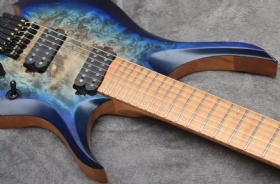 2025 New Fanned Frets 7 Strings Headless Electric Guitar Blue Burst ...